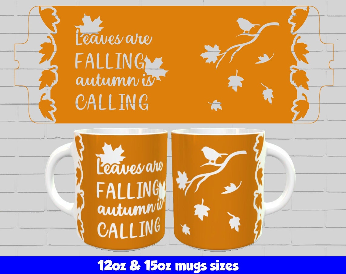 Autumn Cricut Mug Press SVG 5 Mug Press Templates Mug Wrap - Etsy