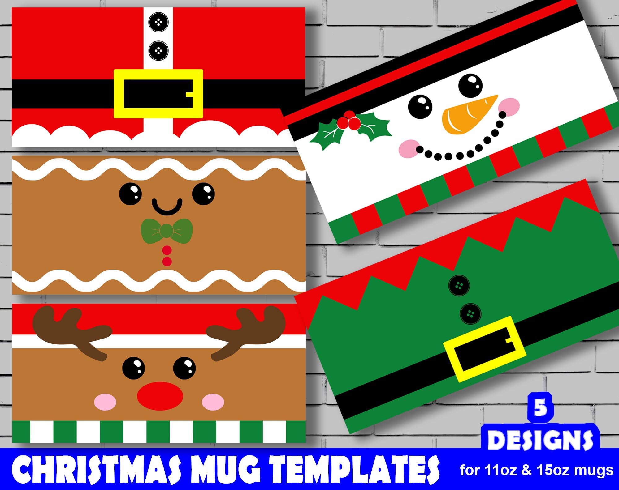 Christmas Mug Template, Sublimate Mug Designs, Christmas Mug Designs ...