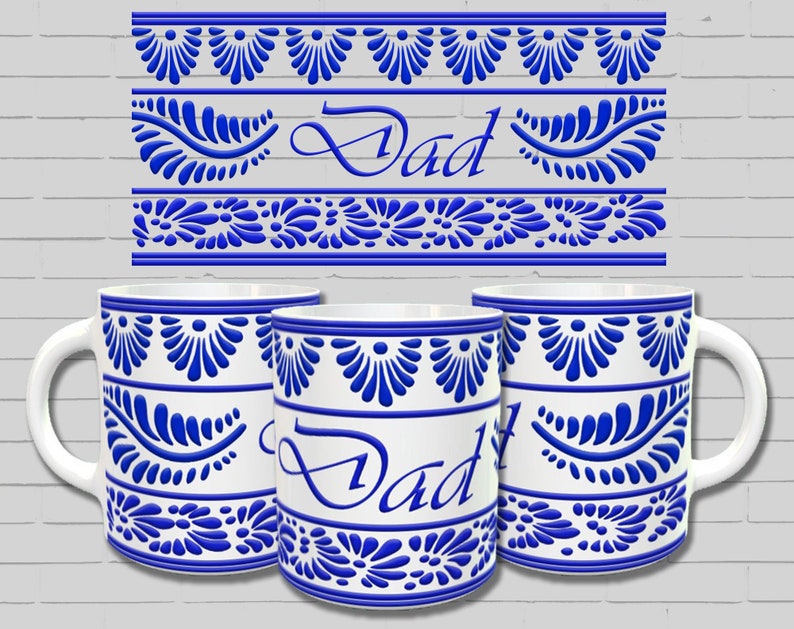 Mom and Dad Mug Templates Mexican Art Talavera Mug Template | Etsy