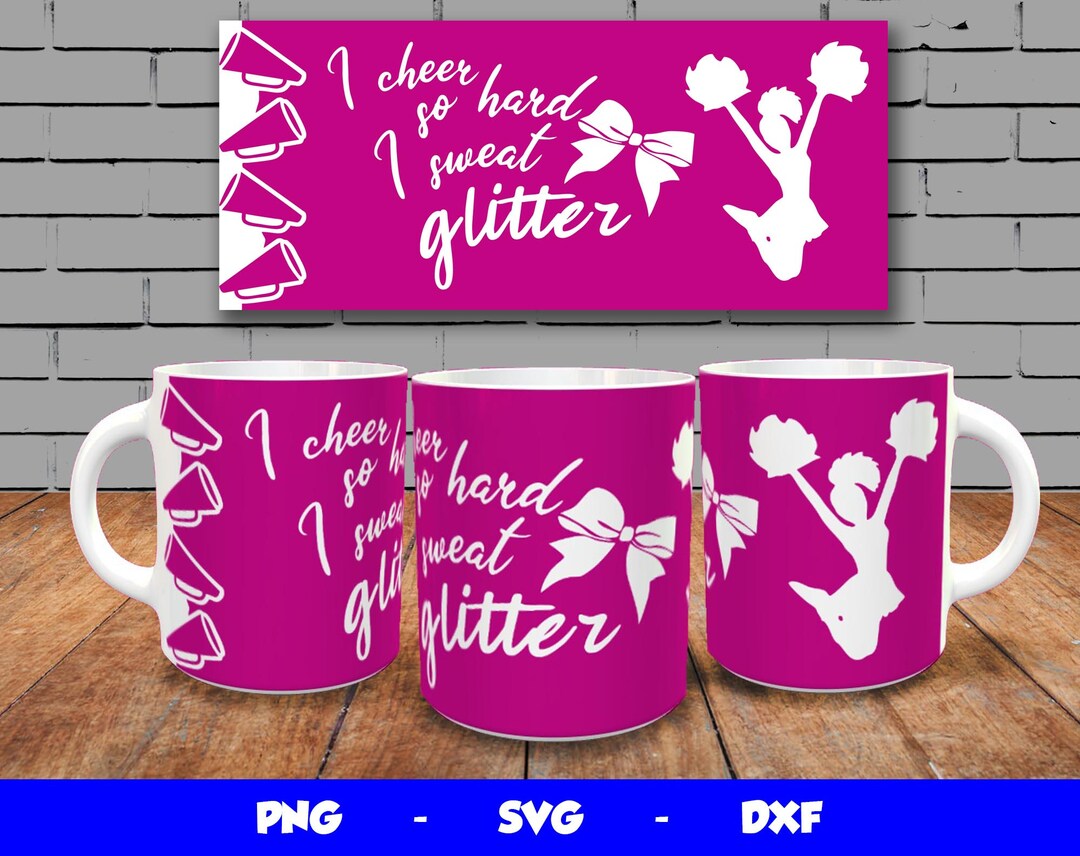 Cheerleader Mug Design, Cricut Mug Press SVG, Cheer Mug Wrap ...