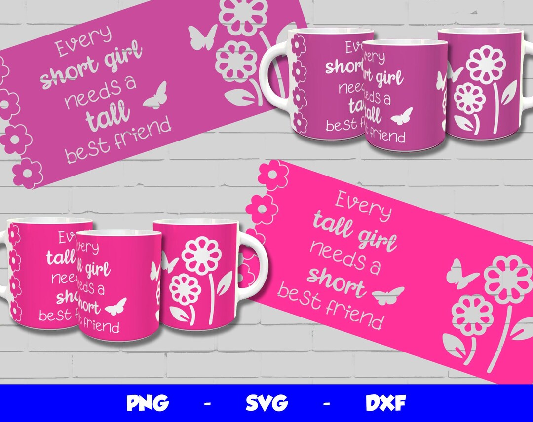 Best Friends Mug Design, Cricut Mug Press SVG Design, Love Mug Wrap ...