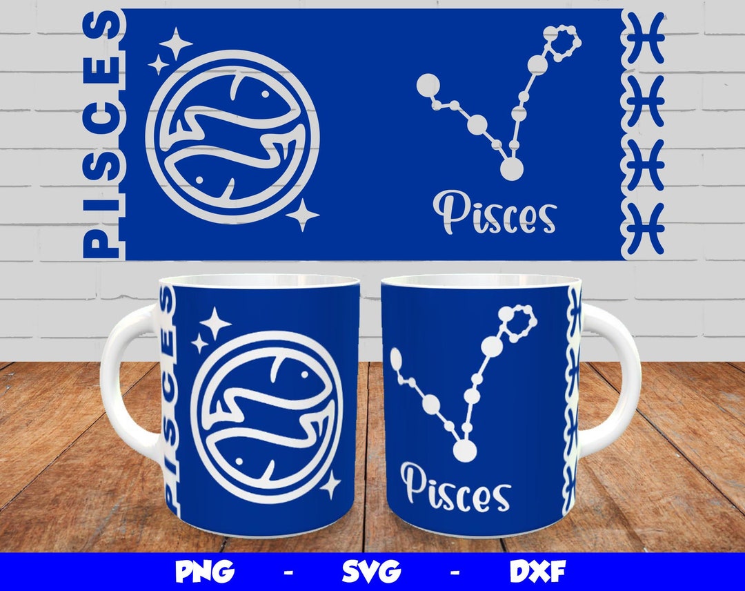 Pisces Svg Mug Design, Cricut Mug Press SVG Design, Pisces Zodiac ...