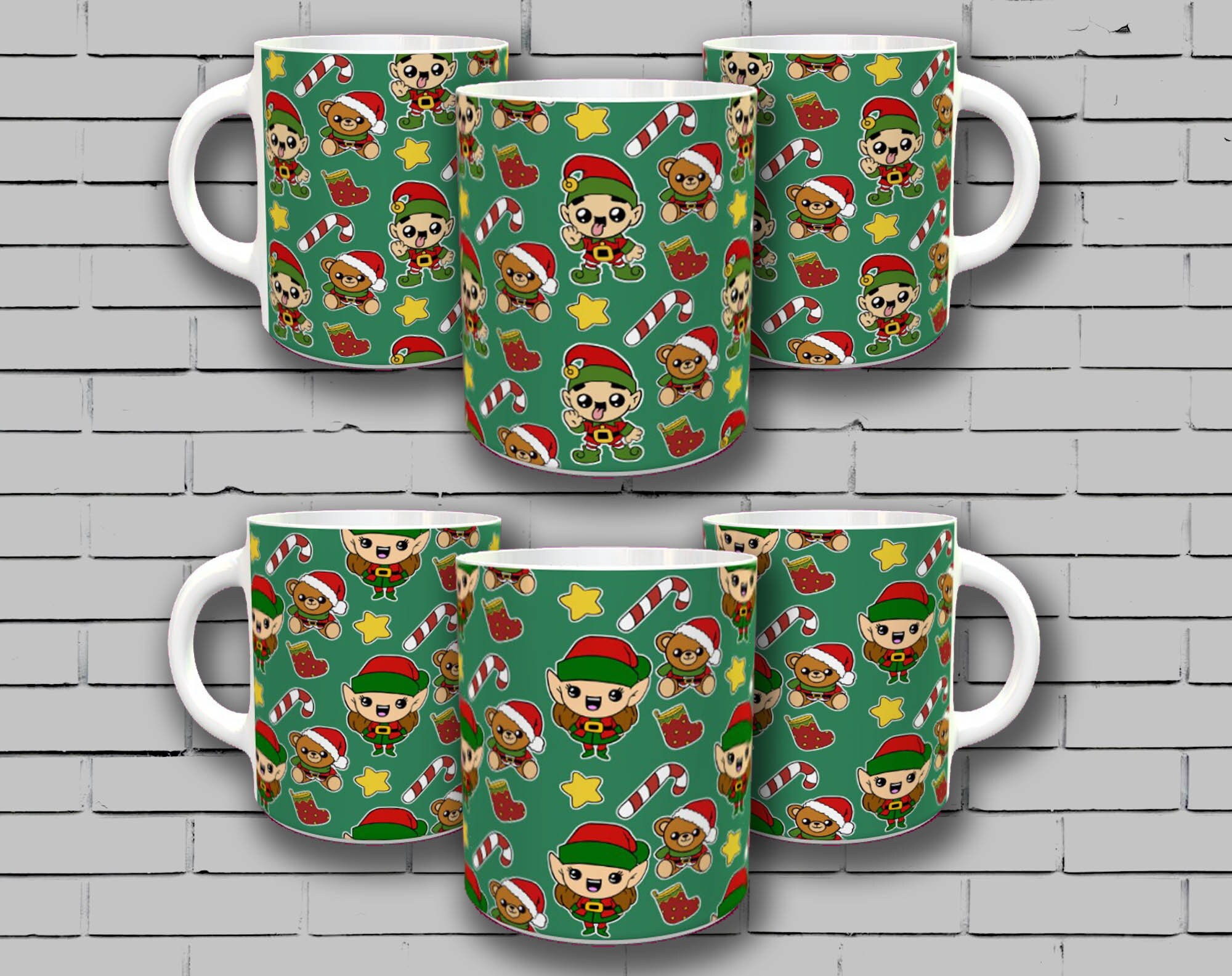 Christmas Mug Template PNG Sublimate Mug Designs Christmas | Etsy