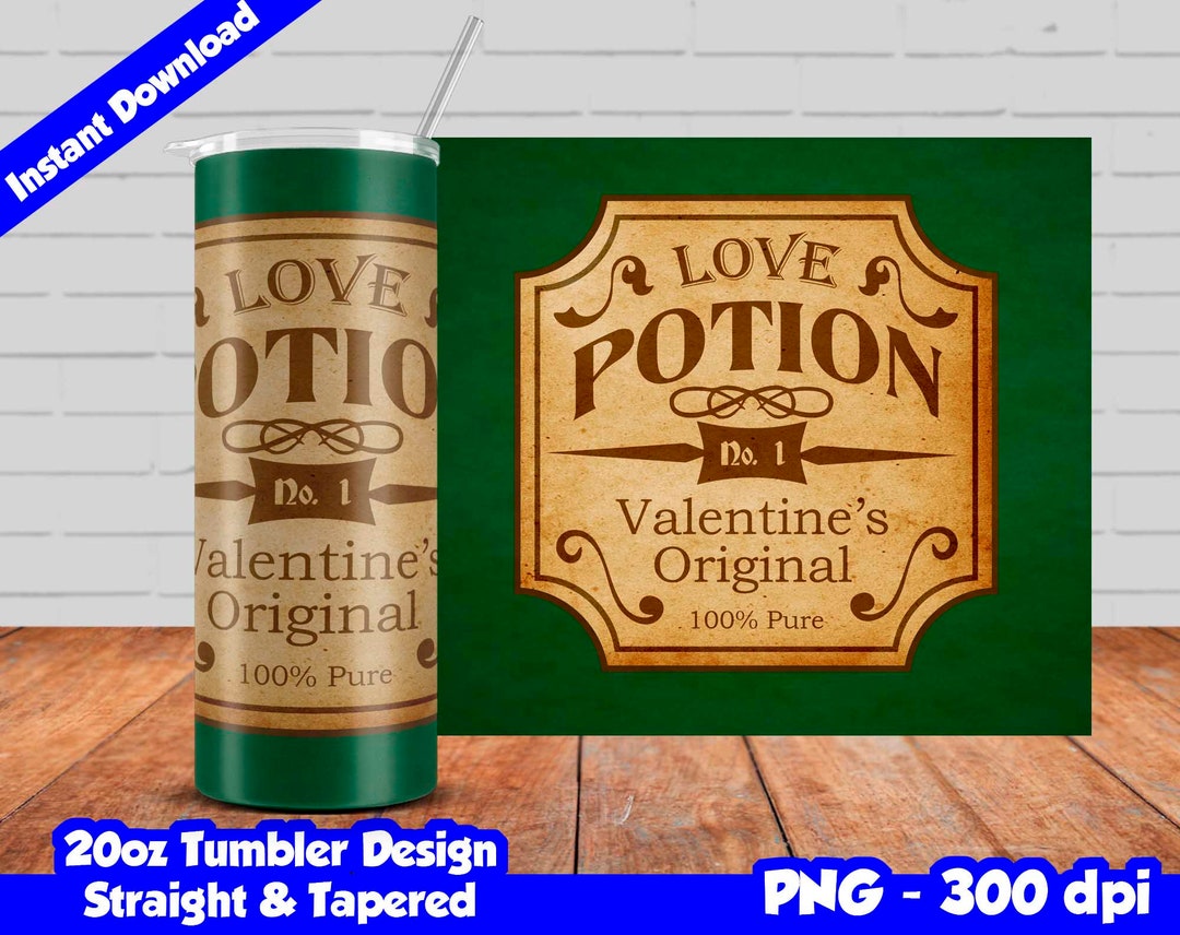 Valentine’s Day Tumbler Wrap, Love Potion Sublimation Design, 20oz ...