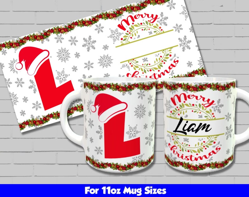 Christmas Mug Template, Personalized Mug Designs, Christmas Alphabet ...