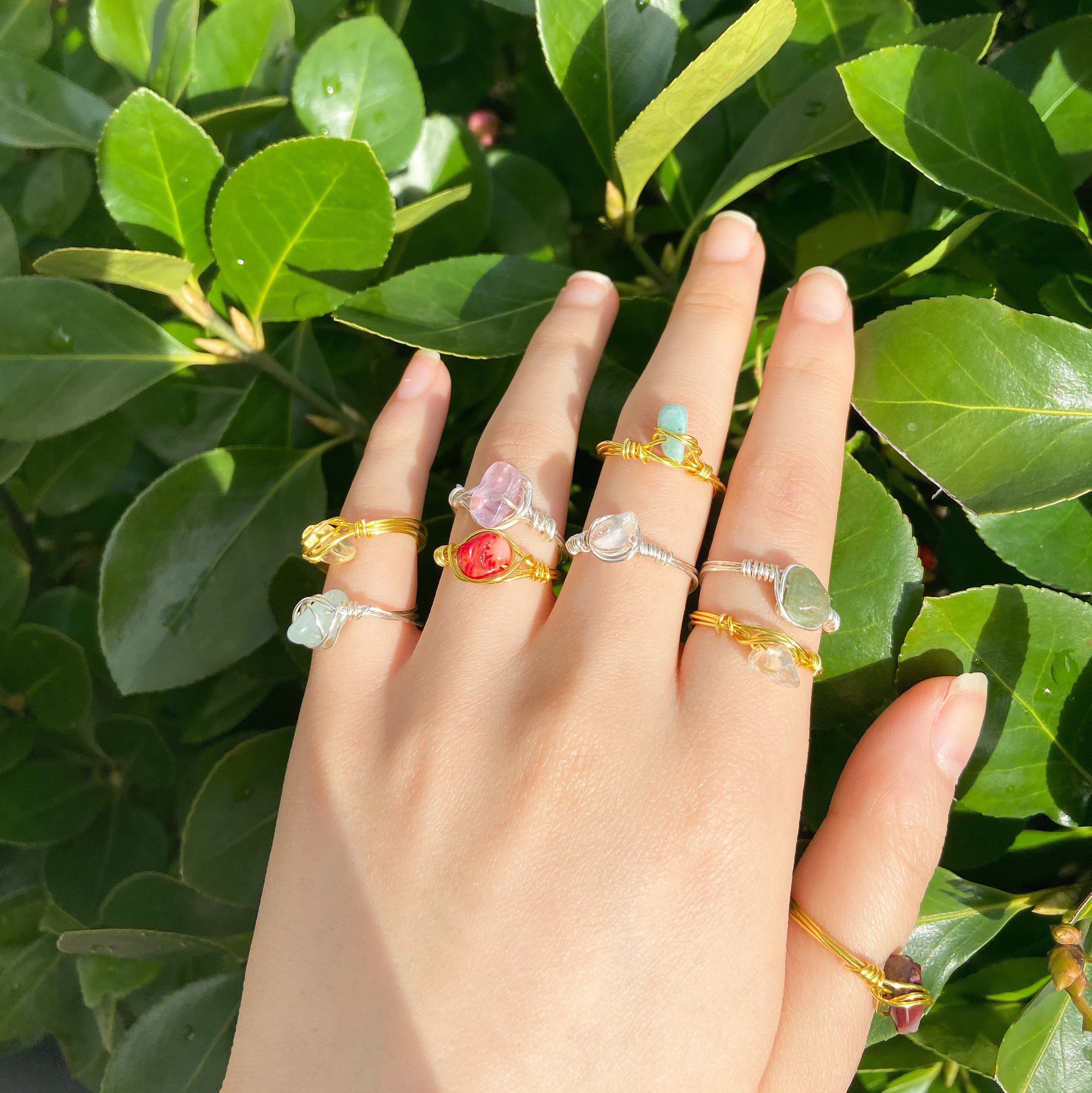 Crystal Rings Jewelry Gift Crystal Wire Rings Wire Wrapped | Etsy