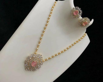 Long Pink Necklace - Etsy