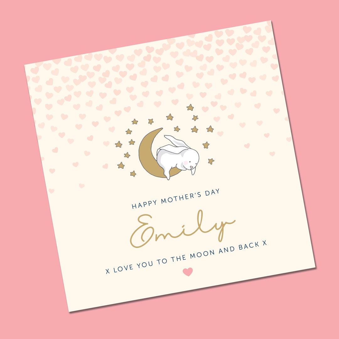 Love You to the Moon and Back, Mothers Day Card From Husband, Happy ...