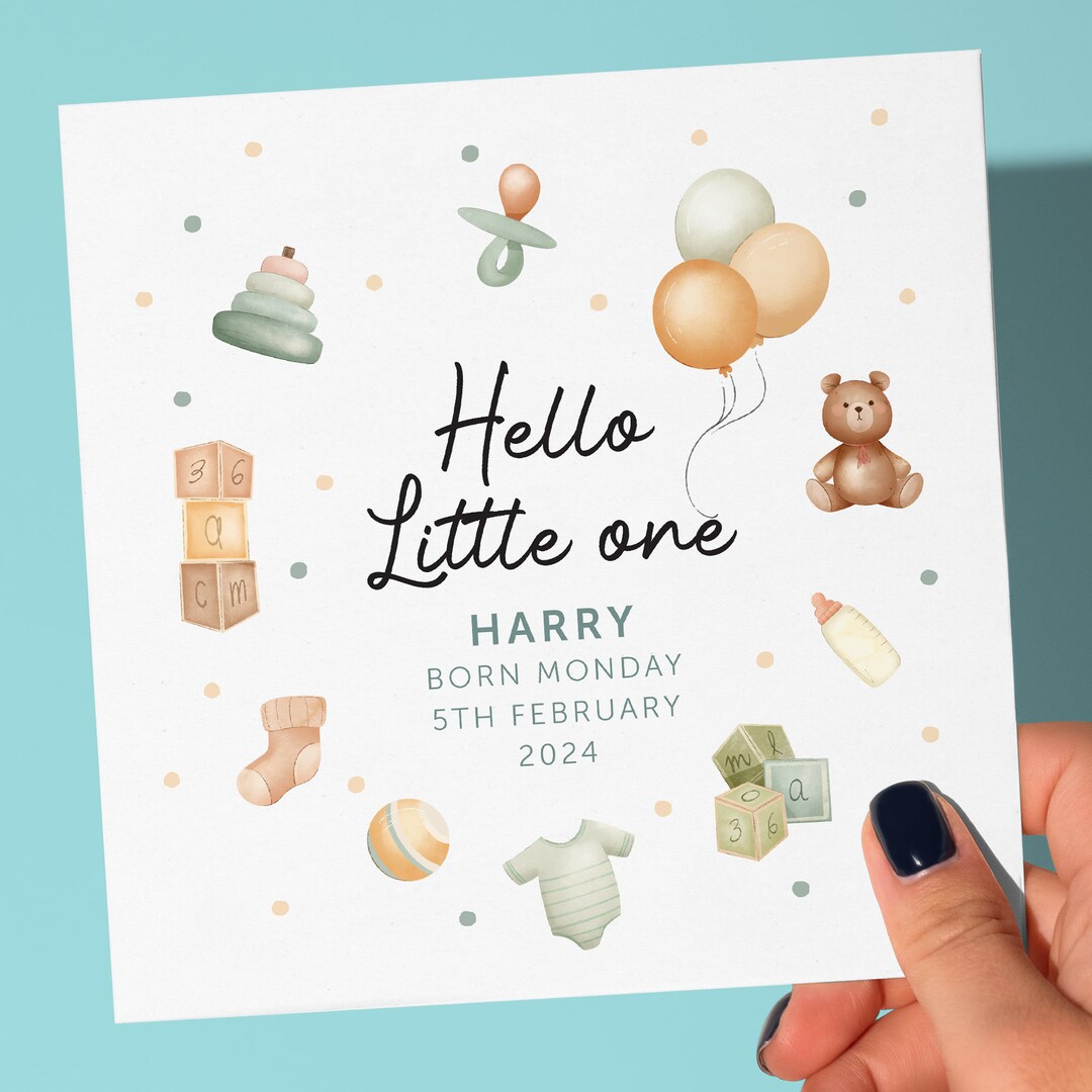 New Baby Card, Personalised Baby Card, New Baby Gift, Welcome to the ...