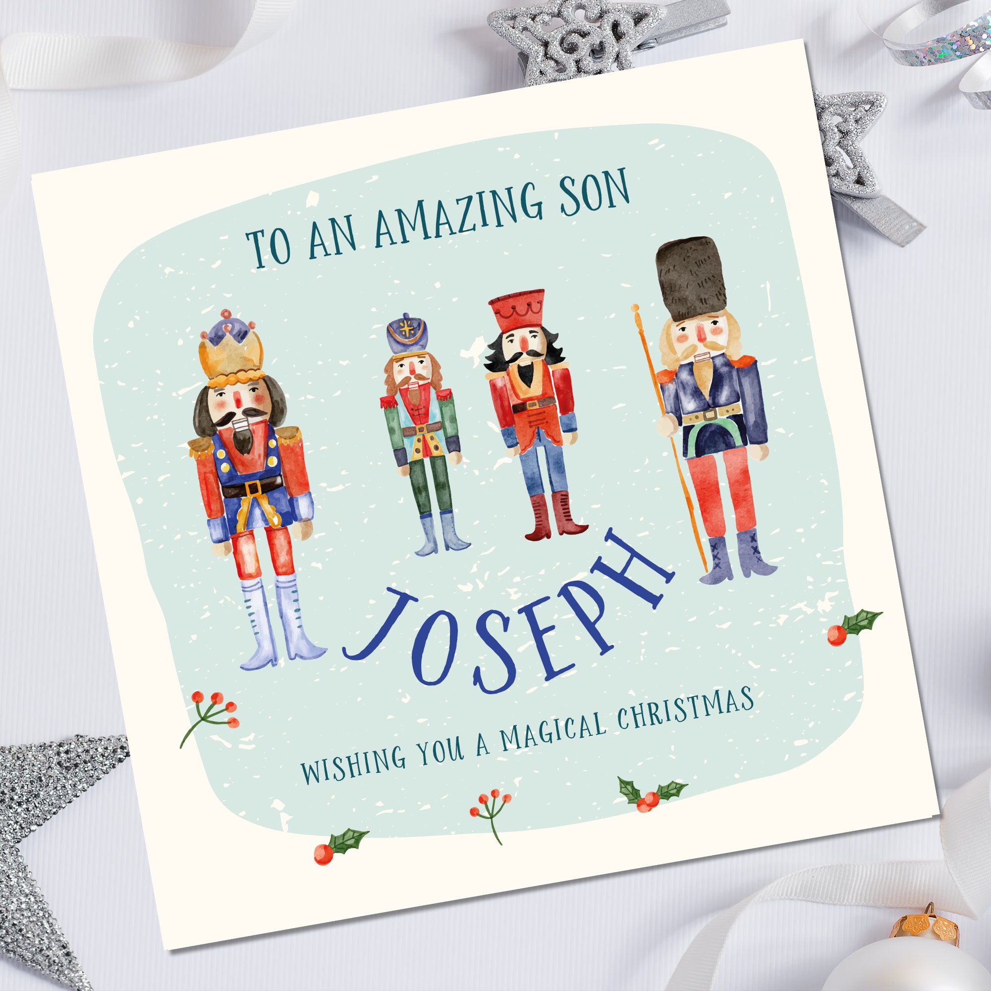 Boys Christmas Card | Personalised Christmas Card for Son | Grandson ...