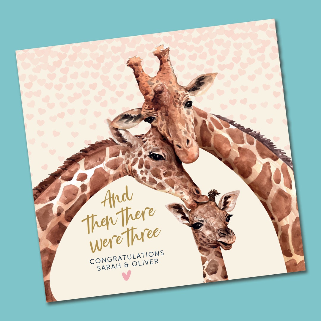 And Then There Were Three, Personalised New Baby Card, Congratulations ...