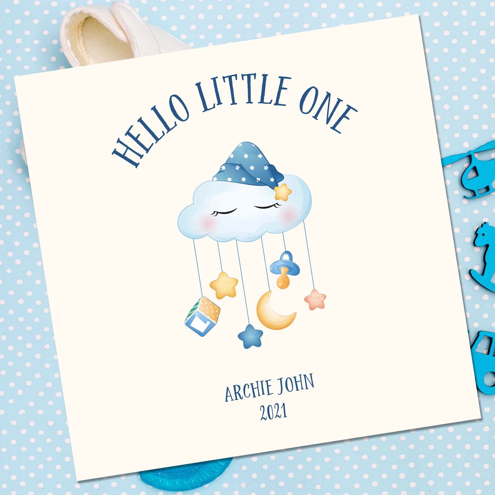 Personalised New Born Baby Card, Baby Boy Card, New Baby Gift, Welcome ...