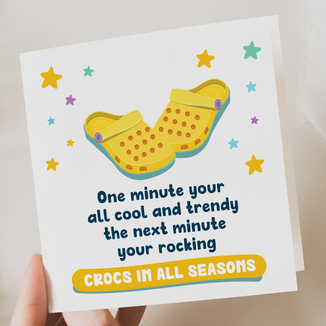 Funny Birthday Card, Crocs Card, Birthday Cards for Him, Birthday Cards ...