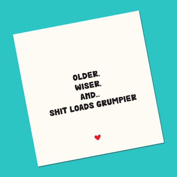 Funny Birthday Card Grumpy Birthday Card Insult Funny - Etsy