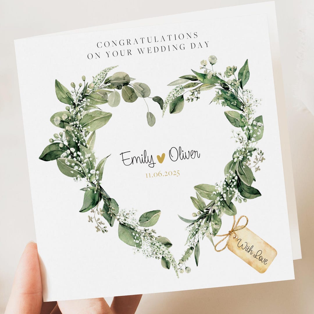 Personalised Wedding Floral Card | Newly Married Couple Greeting ...