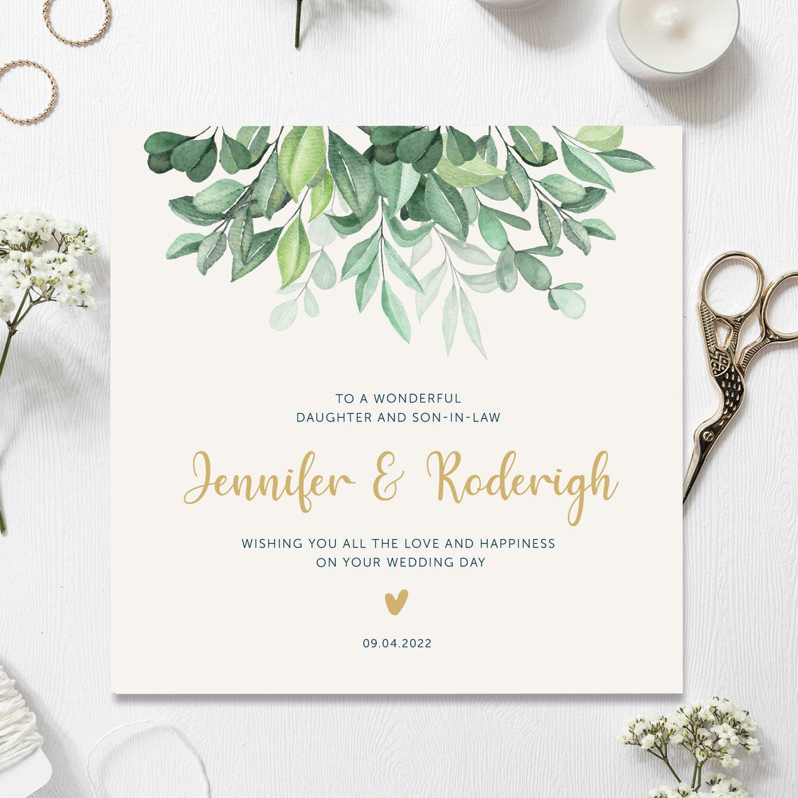 Wedding Card, Personalised Wedding Card, Son and Daughter-in-law Card ...