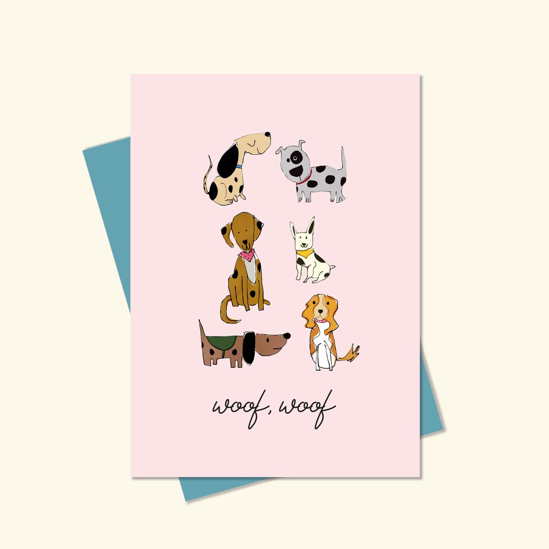 Woof, Woof Birthday Card, Birthday Card for Her, Mum Birthday Card ...
