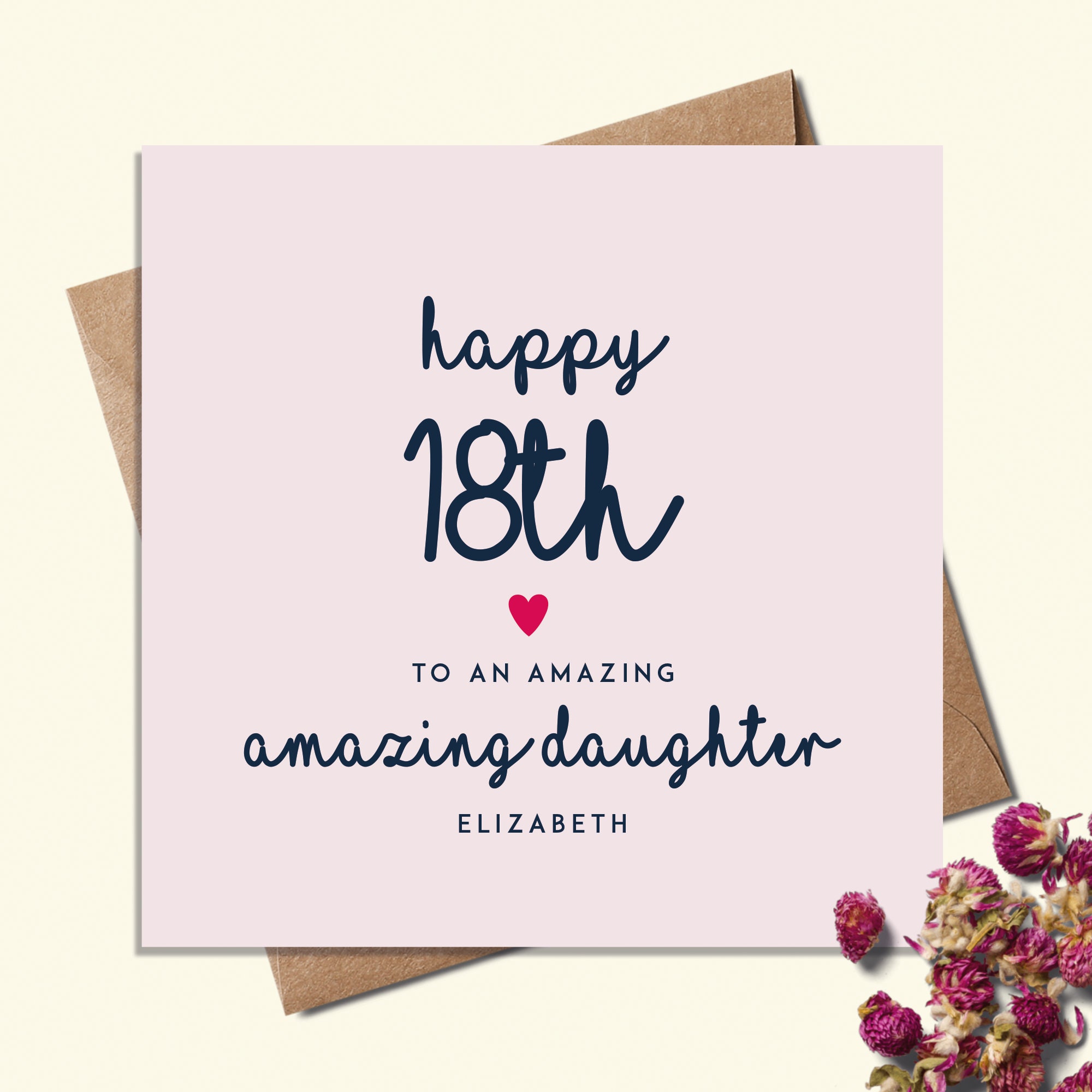Daughter 18th Birthday Card For, Personalised Birthday Card for Her, 18th-birthday-daughter - Etsy
