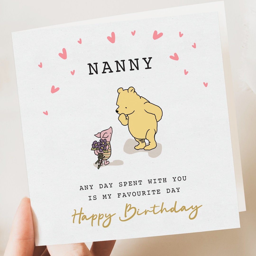 Birthday Card for Nanny, Mothers Day Card, Cute Bear Card | Nan ...