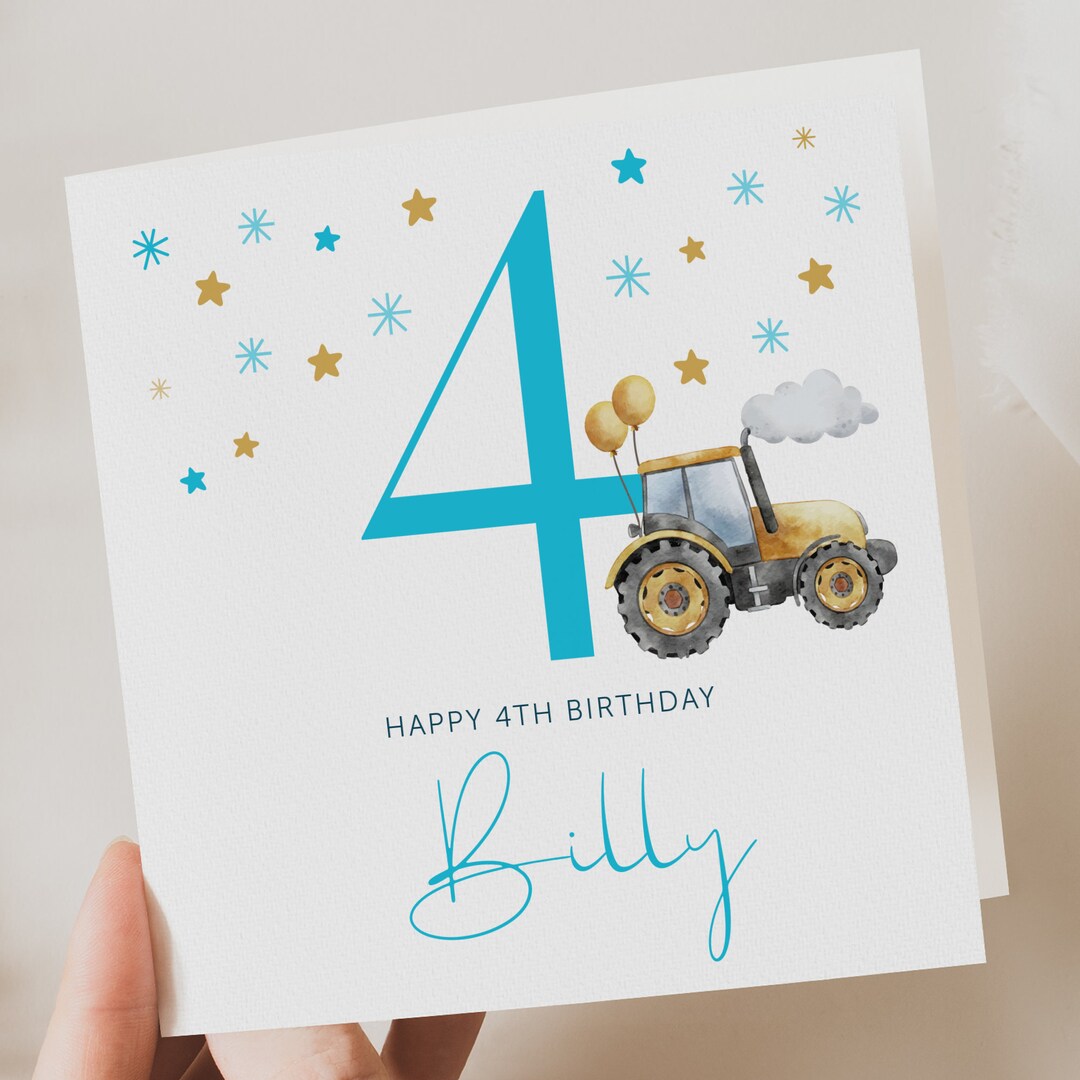 Boys Truck Birthday Card, Tractor Card for Son, Grandson, Nephew, Any ...