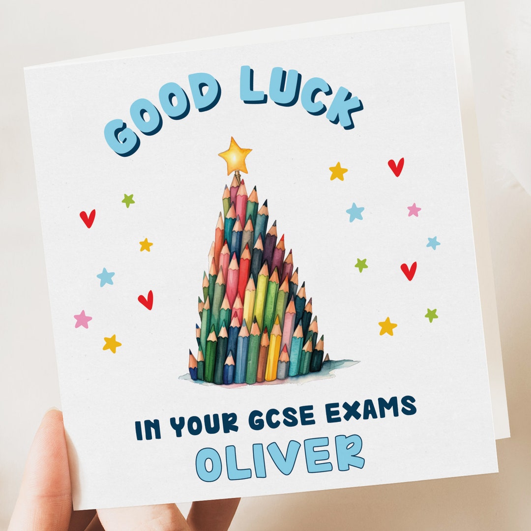 Personalised Good Luck in Your Exams Card - GCSE Good Luck Cards - Exam ...