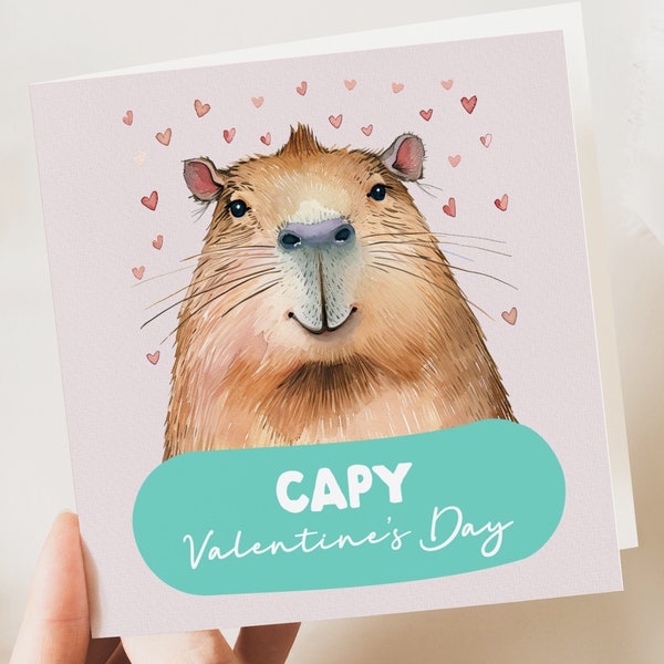 Capybara Valentine Card - Etsy UK