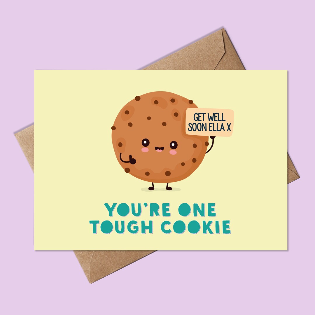 Get Well Soon Card You're One Tough Cookie Personalised Get Well Soon ...