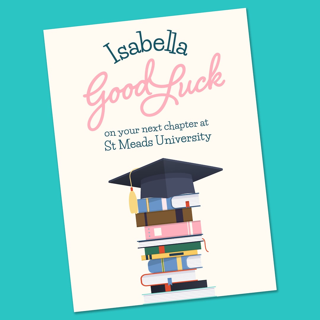 Personalised University Card, College Card for Girl, First Day at ...