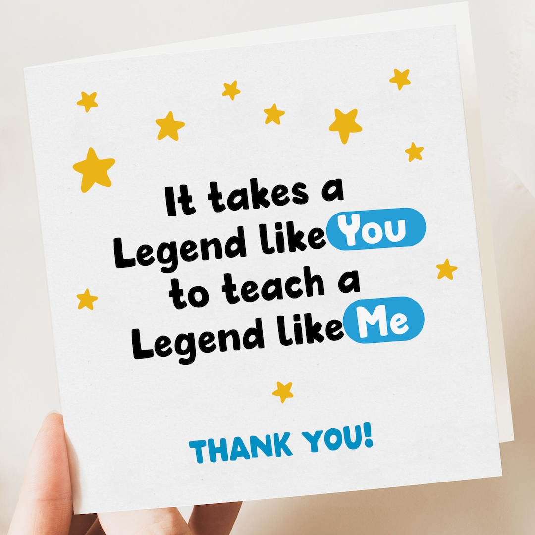 Funny Teacher Card, Thank You Teacher Card, Personalised Teacher Card ...
