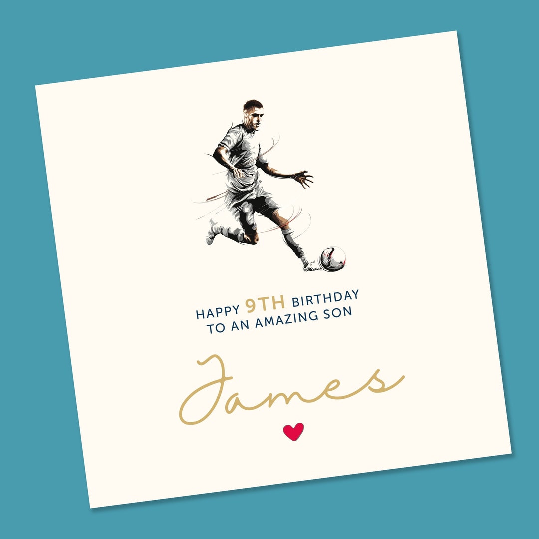 Boys Football Birthday Card, Football Card for Son, Grandson, Nephew ...