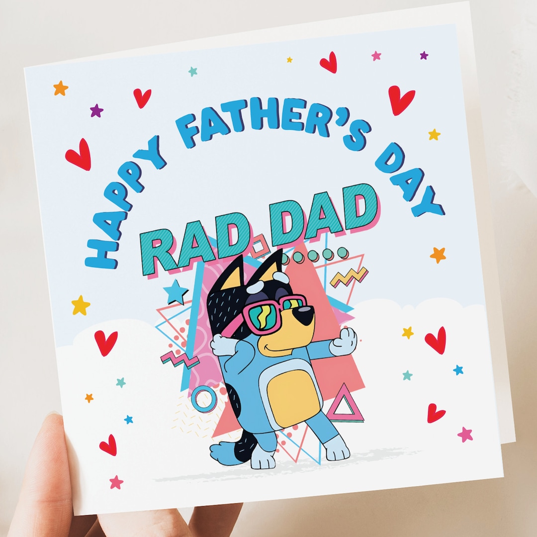 Bluey Fathers Card Bluey Fathers Day Gift Bluey Father's Bluey Lover ...