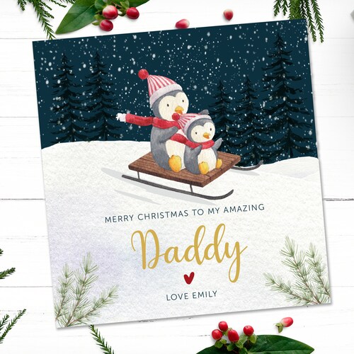 Personalised Daddy Christmas Card Dad Christmas Card - Etsy UK