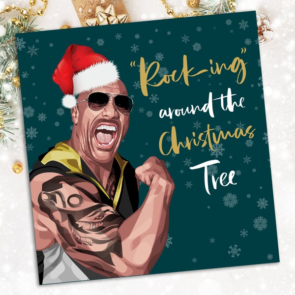 Dwayne the Rock Johnson Christmas Card - Etsy