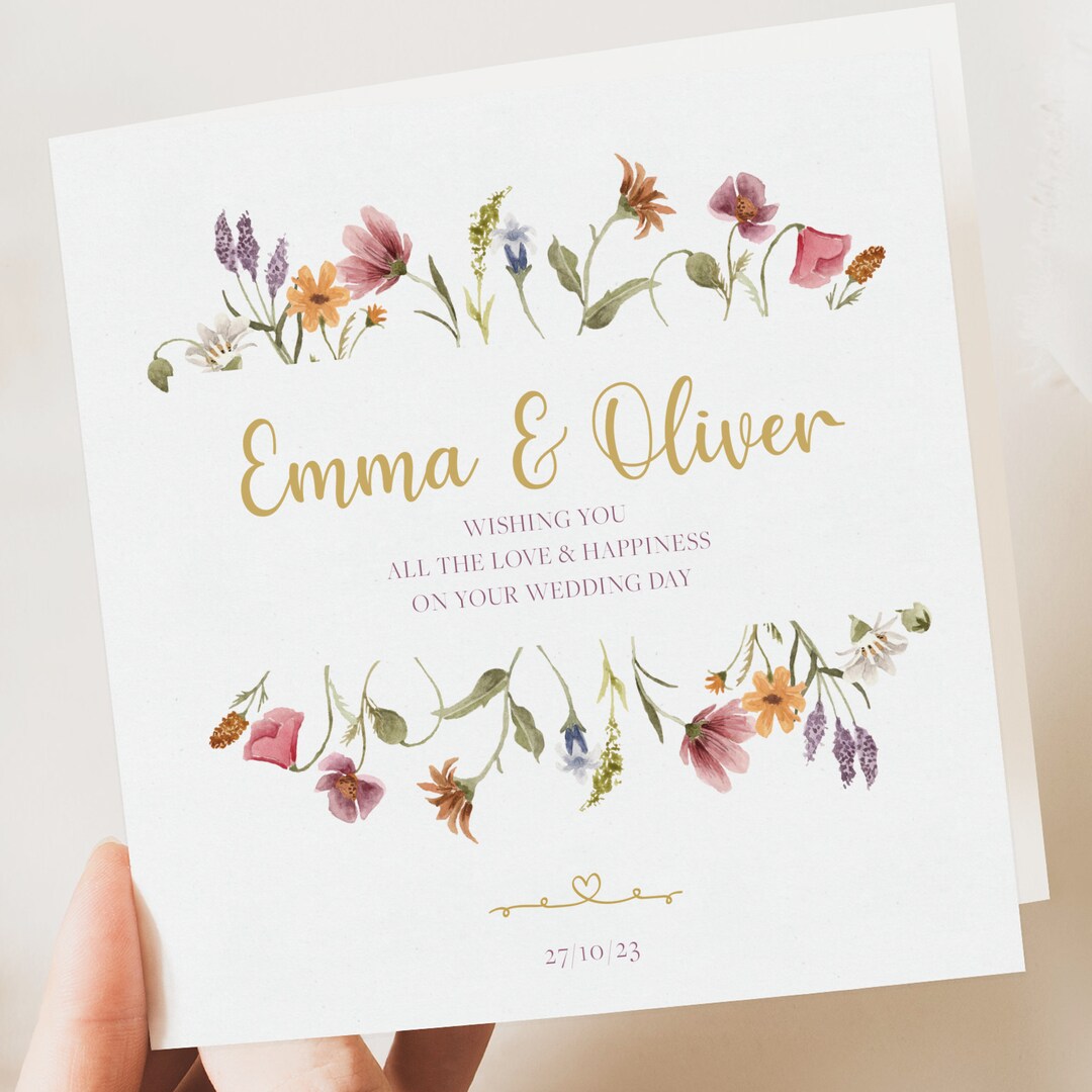 Wedding Card | Personalised Wedding Card | Newlywed Card | Floral ...
