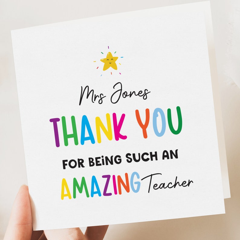 Thank You Card Personalised, Appreciation Card, Thank You for Being an ...