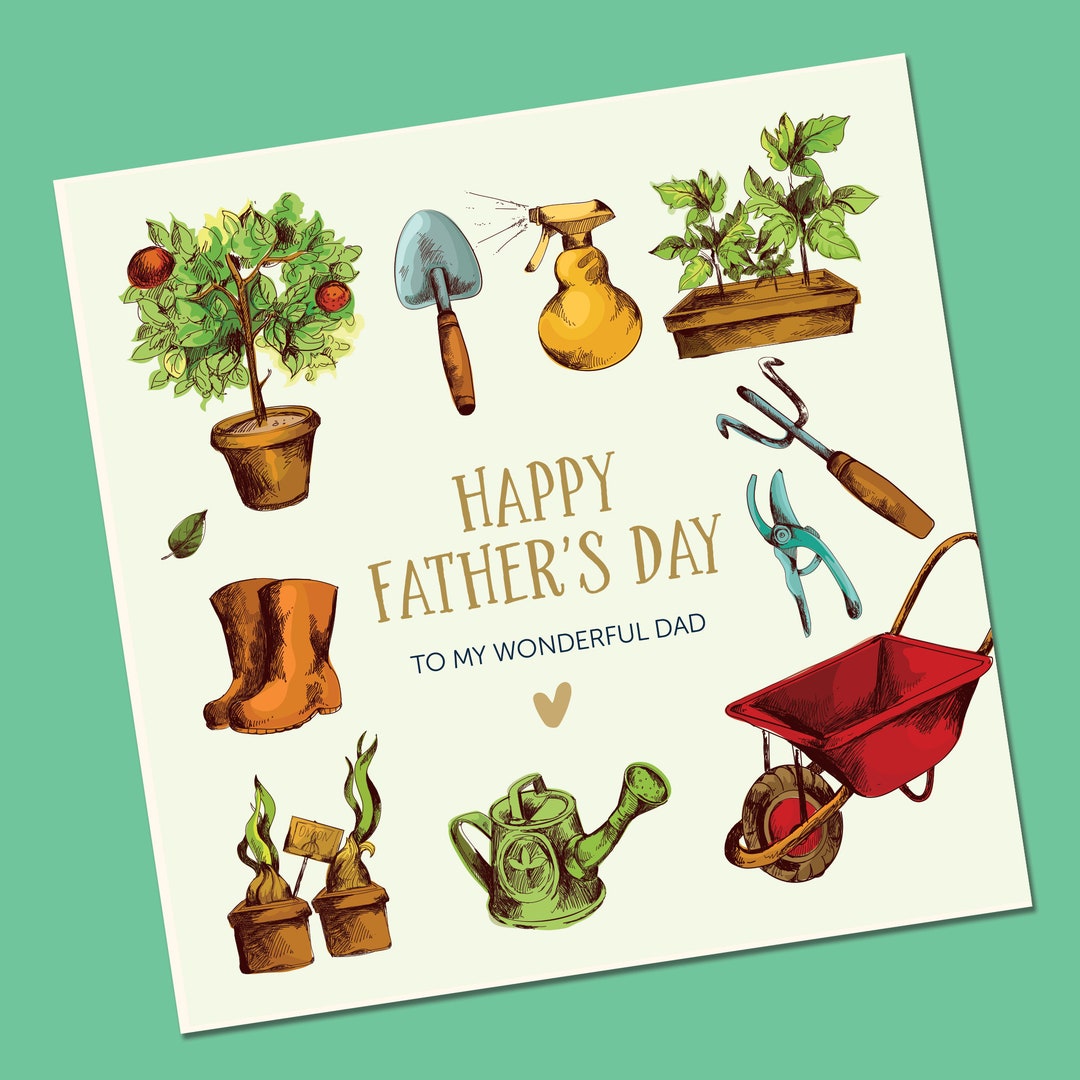Traditional Fathers Day Card, Father's Day Card, Gardening Fathers Day ...