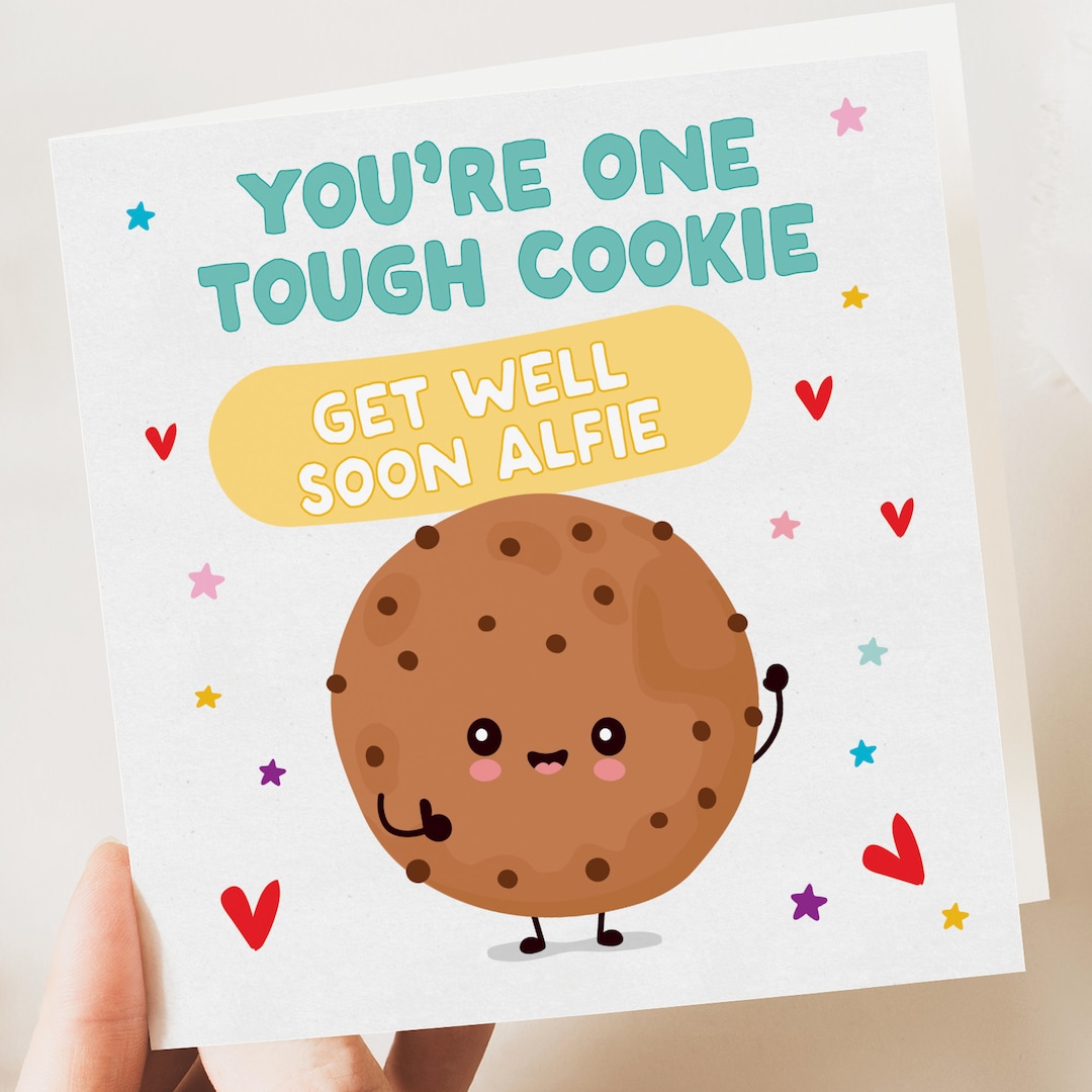 Get Well Soon Card - You're One Tough Cookie - Personalised Get Well ...