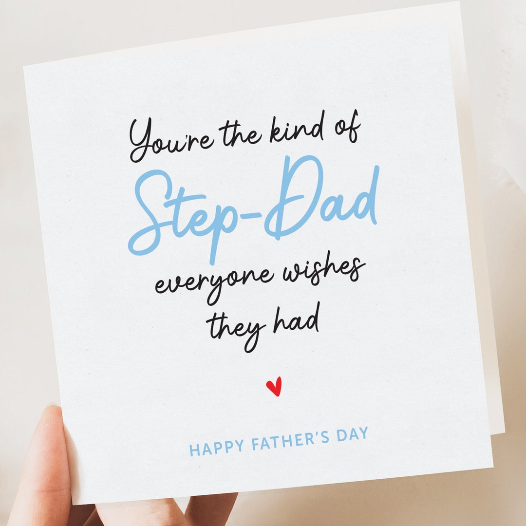 Stepdad Fathers Day Card, Birthday Card Step-dad, Father's Day Card ...