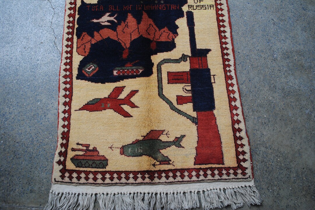 Size 84 Cm X 61 Cm Tora Bora Hills Rugs, Afghan Hand Made War Rugs ...