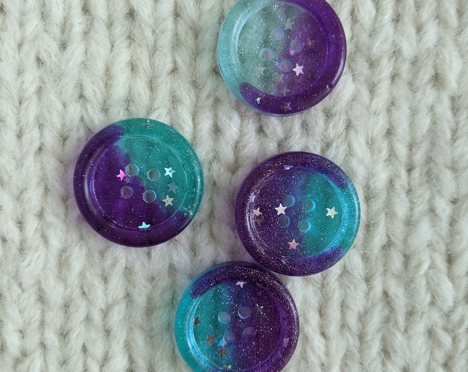 Resin Glitter Buttons: Galaxy 1-1/8" Button Set - Etsy