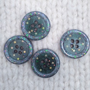 Resin Glitter Buttons: Misty Stars 1-1/8" Button Set - Etsy