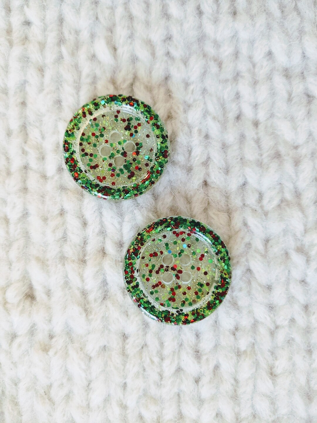 Resin Glitter Buttons: Christmas Lights 1-1/8" Button Pair - Etsy
