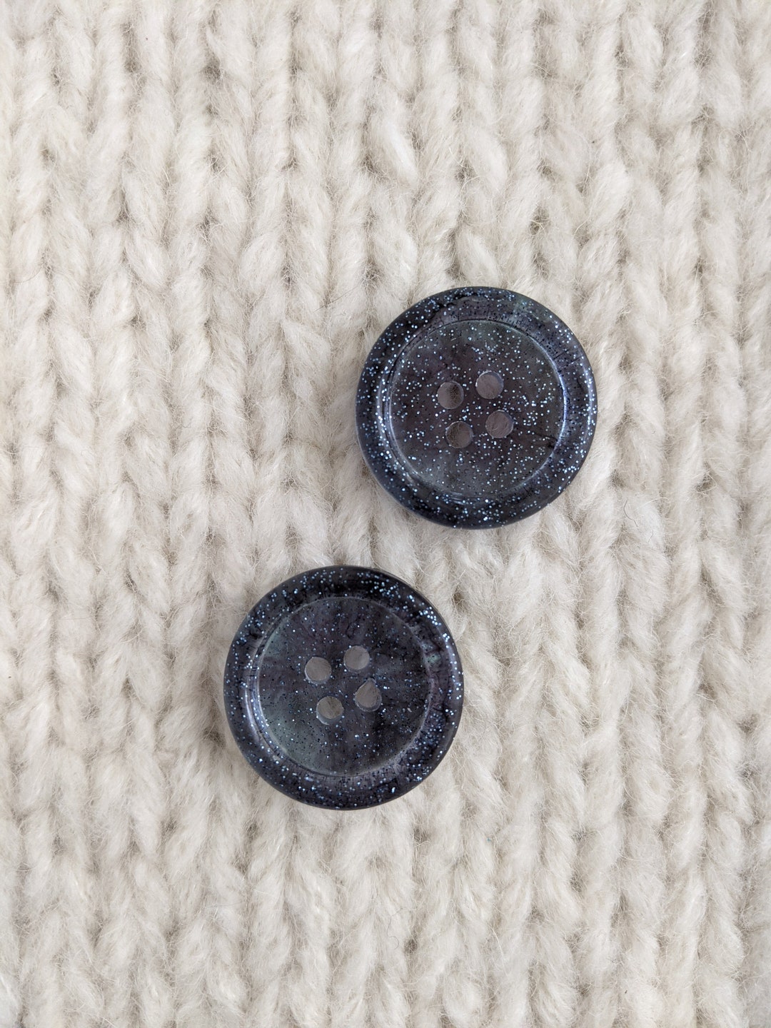 Resin Glitter Buttons: Charcoal Sparkle 1-1/8" Button Pair - Etsy
