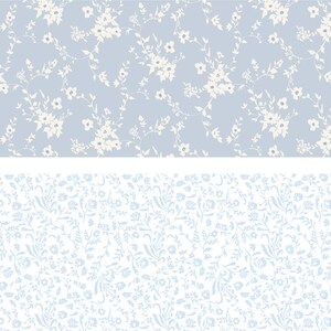 Baby Blue Floral Digital Paper: Seamless Pattern Set (JPG) - Etsy