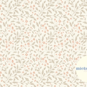 Boho Block Print Vintage Trailing Floral Seamless Pattern, Pink, Cream ...