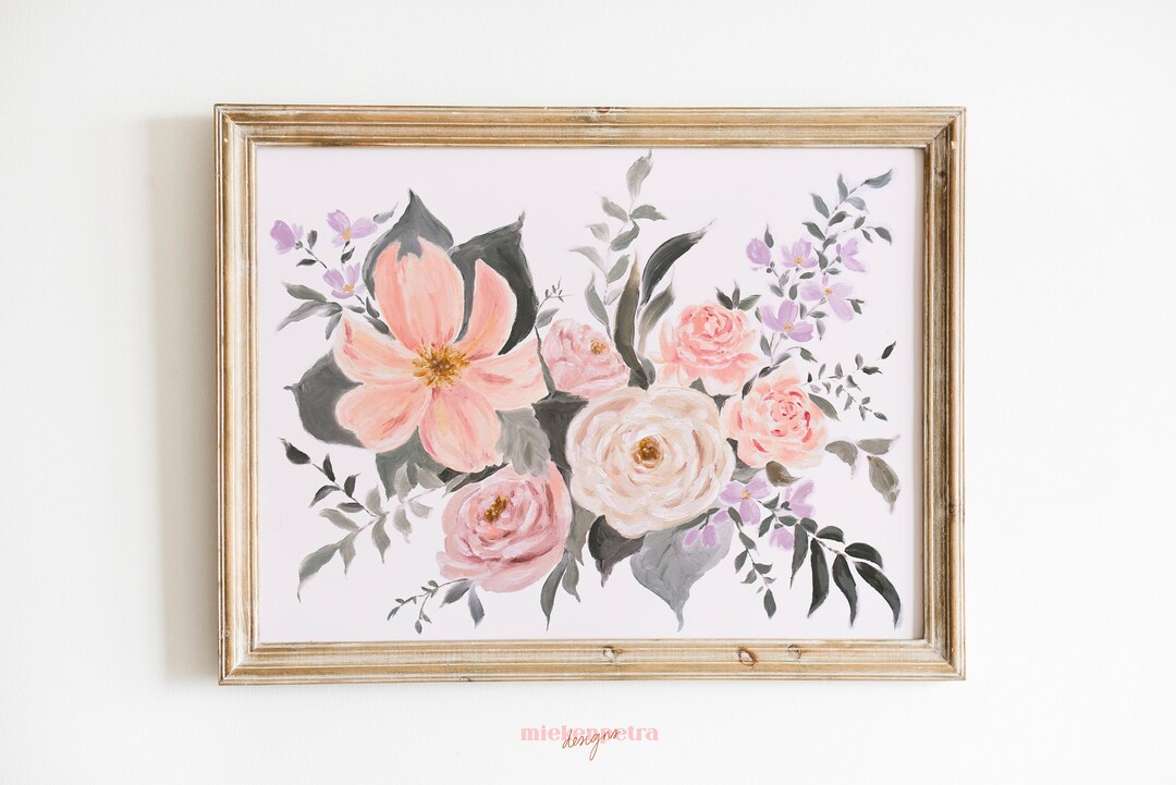 Floral Bouquet Alla Prima Oil Painting Art Print, Unframed Giclee Art ...