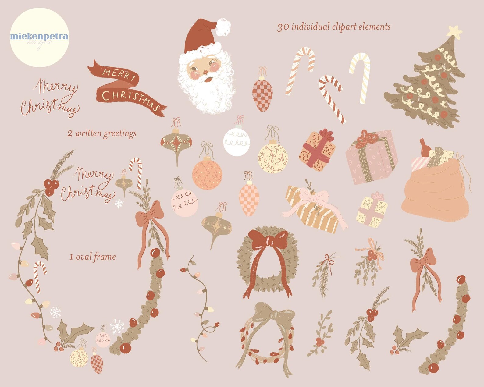 Boho Christmas Cheer Clipart | Transparent PNG, Holiday Wreath ...