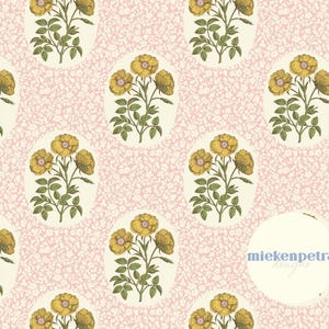 Bohemian Floral Seamless Pattern: Pink & Yellow Block Print (digital ...