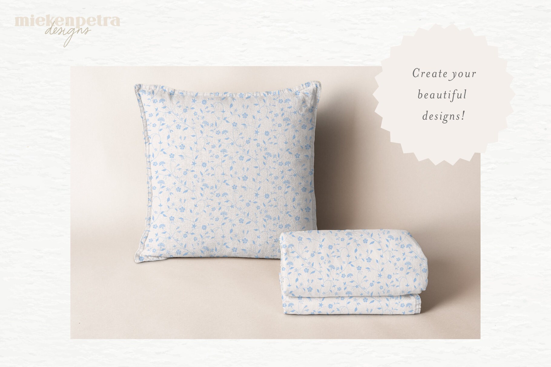 Cottagecore Vintage Floral Seamless Pattern | Digital Paper | Blue and ...