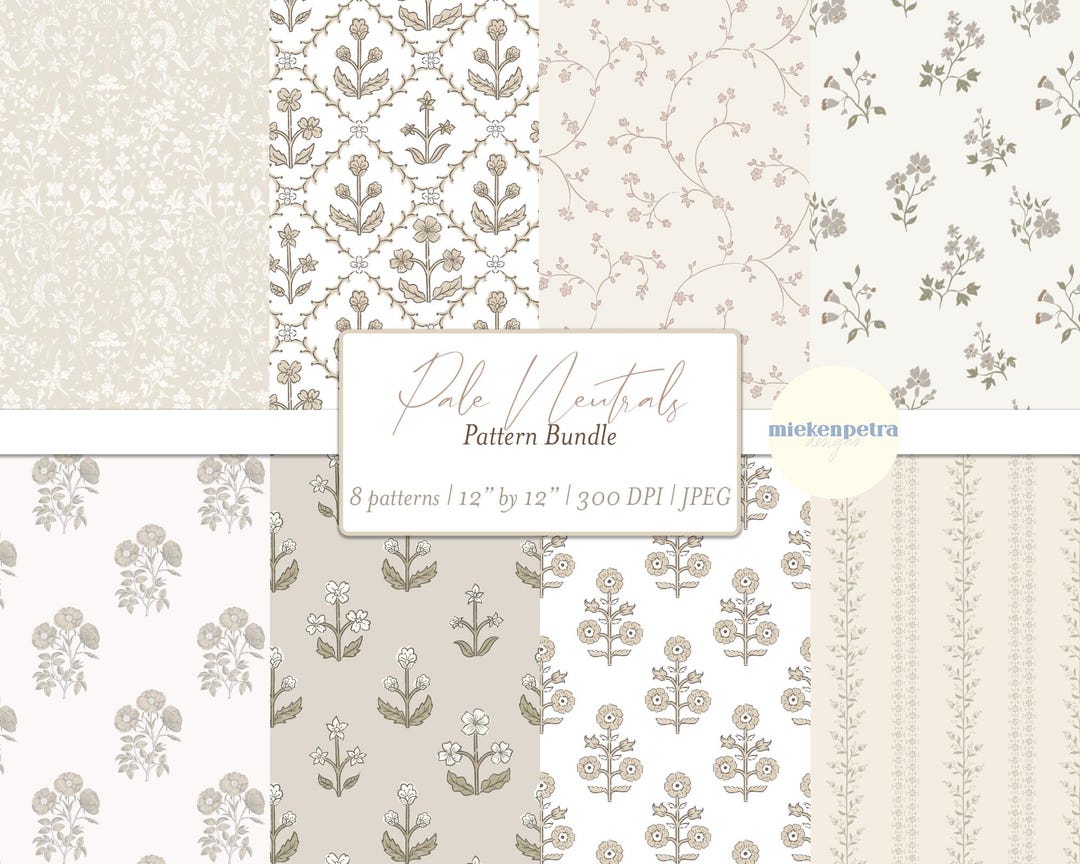 Neutral Beige Digital Paper Pack: Seamless Patterns for Commercial Use ...